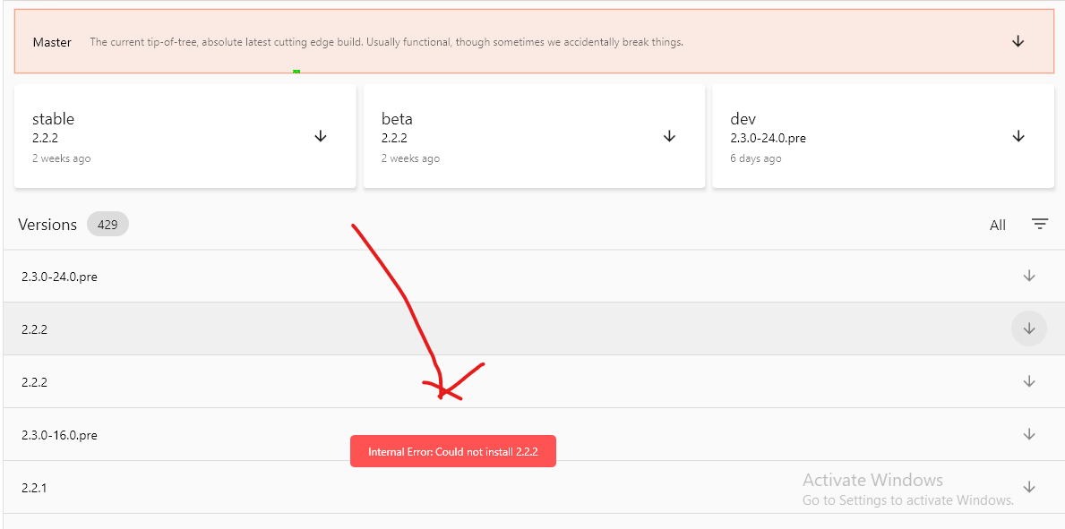 I have a problem installing all flutter versions and channels · Issue #329 · leoafarias/fvm · GitHub