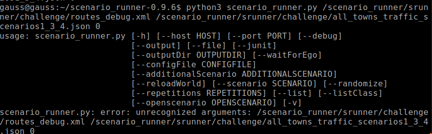 Argument Error with running route-based scenario · Issue #493 · carla-simulator/scenario_runner ...