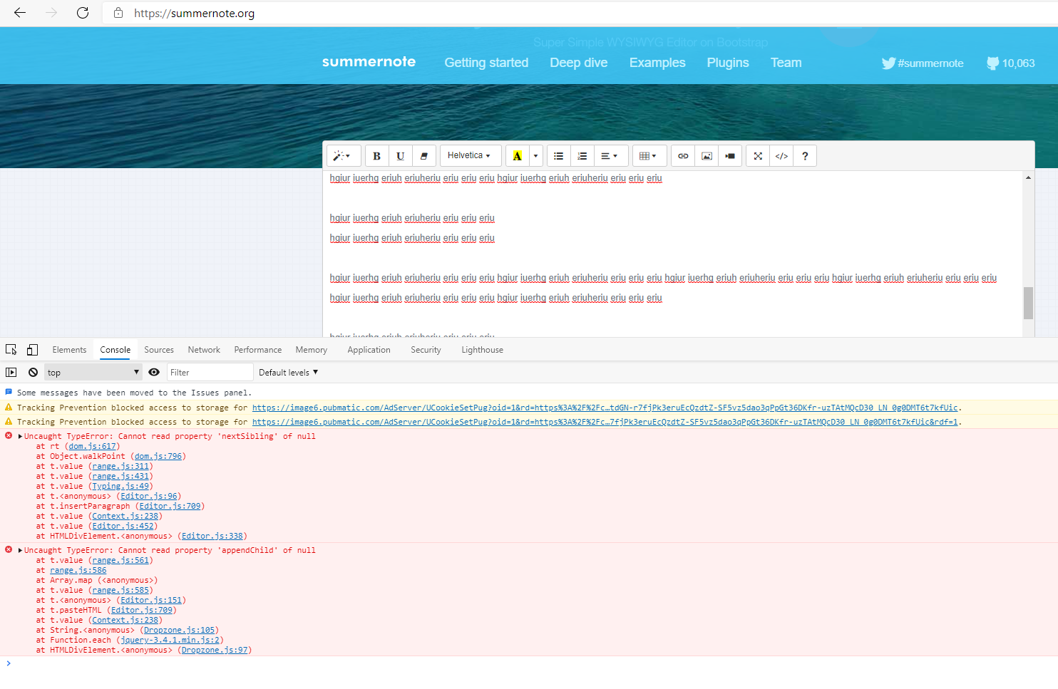errors on console when making drag and drop from MS Word to Summernote · Issue #3995 ...