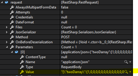 Multidimensional array added to the body is converted to a 1d array · Issue #1033 · restsharp ...