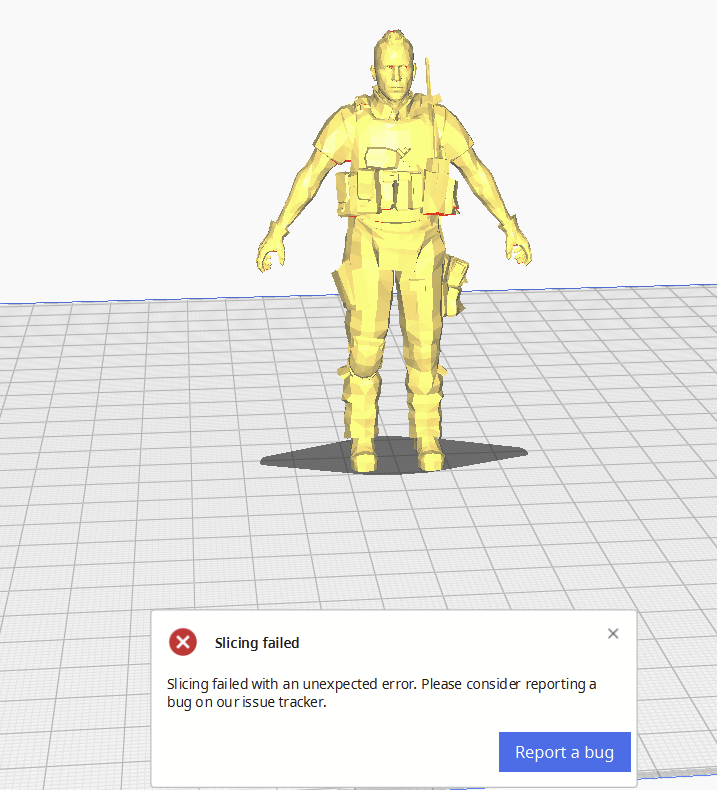 Failed Slice · Issue 14057 · Ultimaker Cura · Github