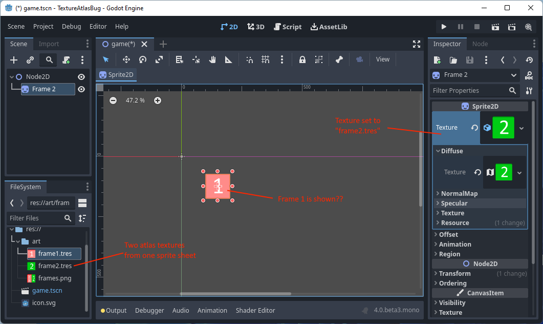 Atlas Texture region ignored when using CanvasTexture and Sprite2D · Issue #67936 · godotengine ...