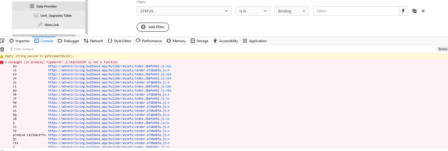 Error using data provider filter binding with 'Is In' condition · Issue #7878 · Budibase ...