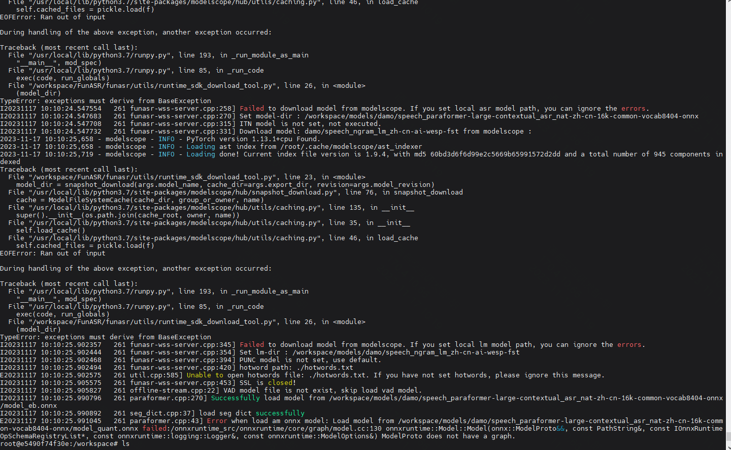 funasr_docker modelscope err · Issue #648 · modelscope/modelscope · GitHub