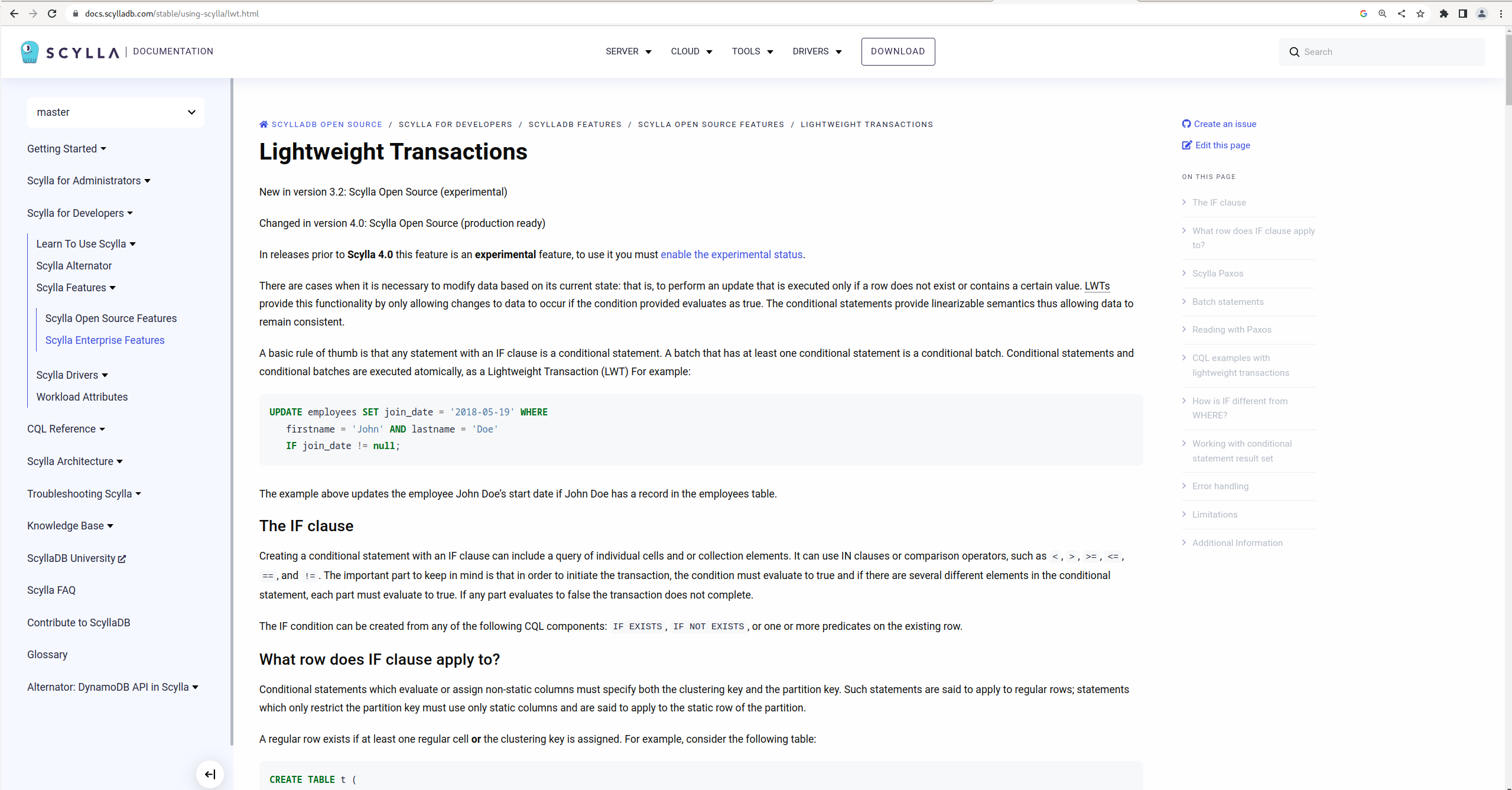 Docs Issue In Page Lightweight Transactions · Issue 12036 · Scylladbscylladb · Github 7448