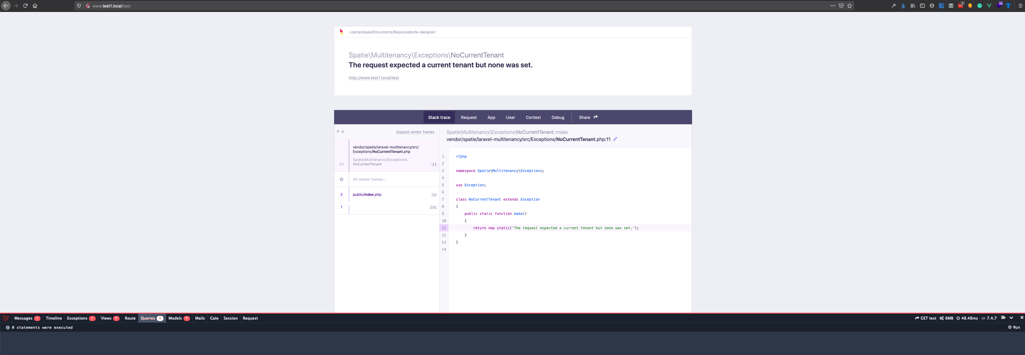 Issue with Finding tenant using middleware · Issue #150 · spatie/laravel-multitenancy · GitHub