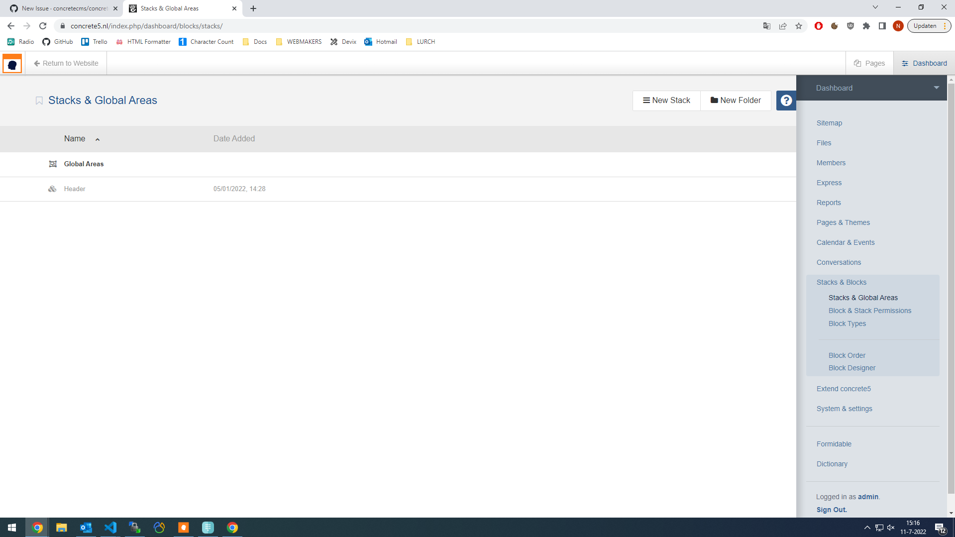 Sorting in stacks and blocks affects the sidebar menu · Issue #10758 · concretecms/concretecms ...