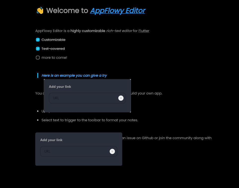 [BUG] LinkMenu has white corners · Issue #18 · AppFlowy-IO/appflowy-editor · GitHub