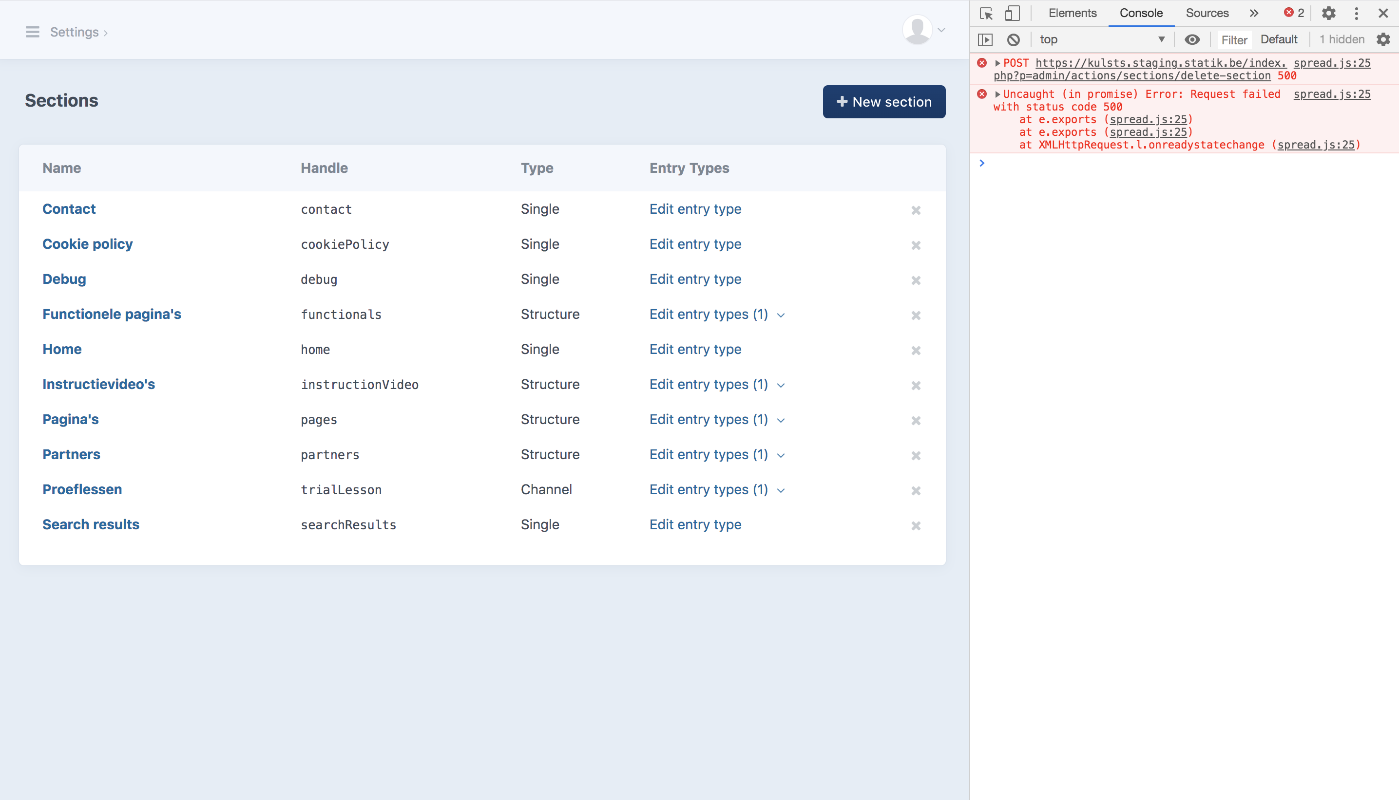 Cannot delete section in Craft 3.5 · Issue #6565 · craftcms/cms · GitHub