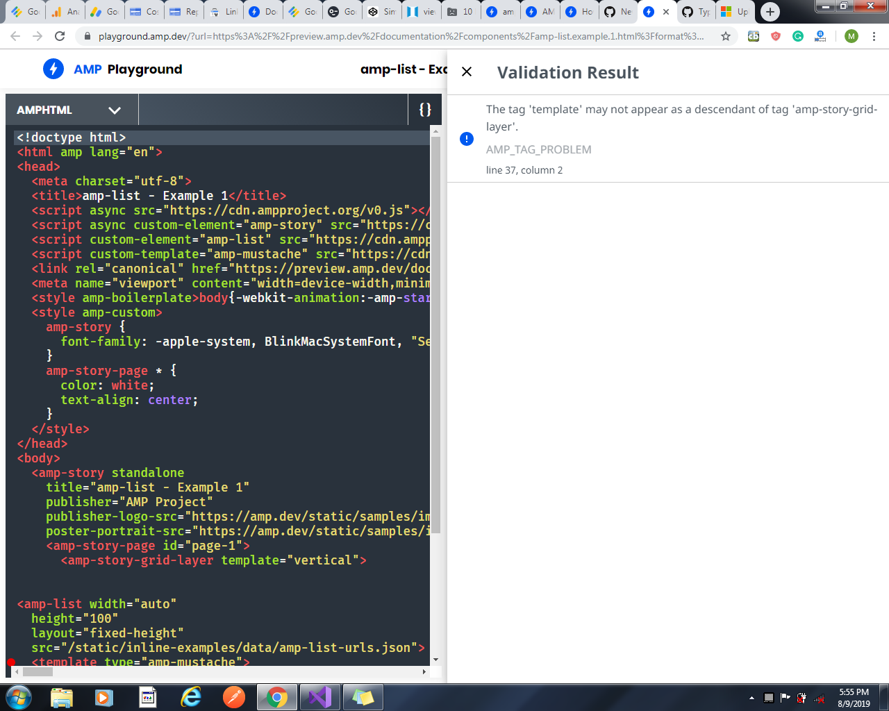 AMP-List is supported in AMP stories , however while adding it throws an error · Issue #23855 ...