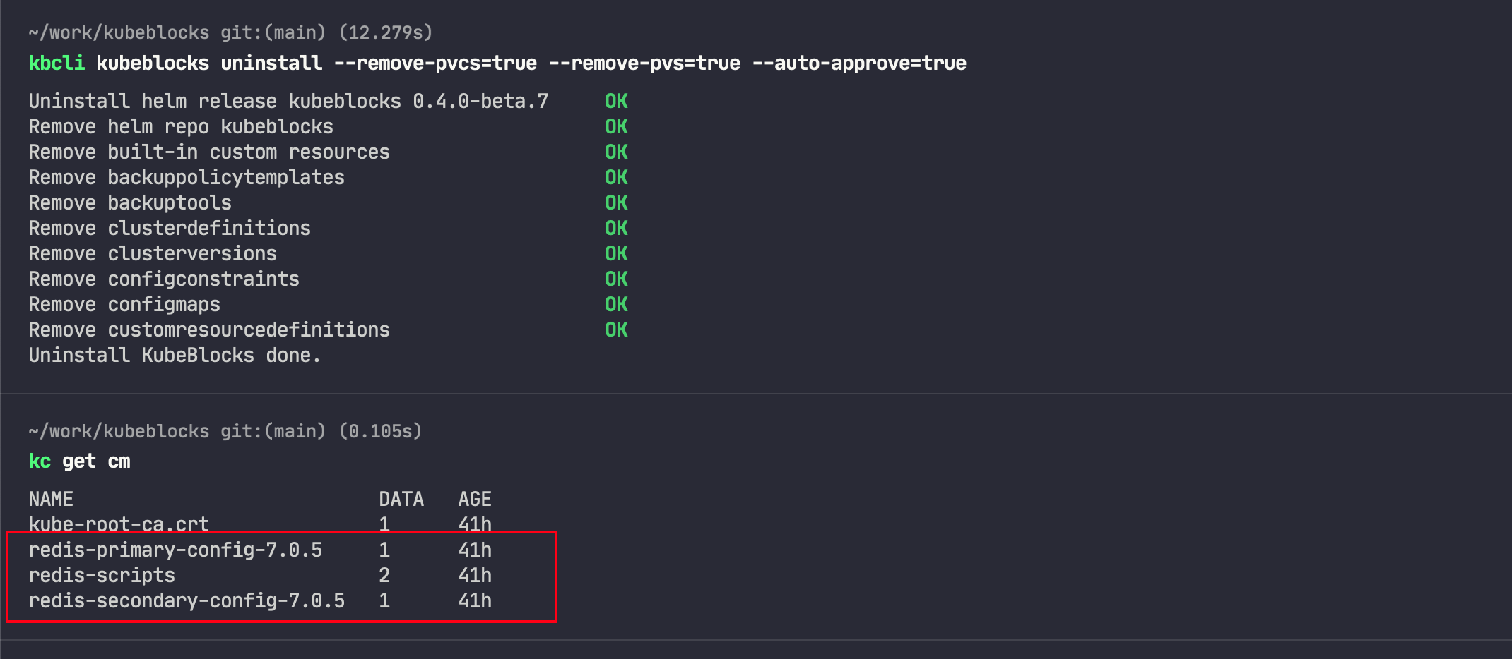 [bug] Redis Configuration Templates May Remain After Uninstalling Kubeblocks · Issue 1824
