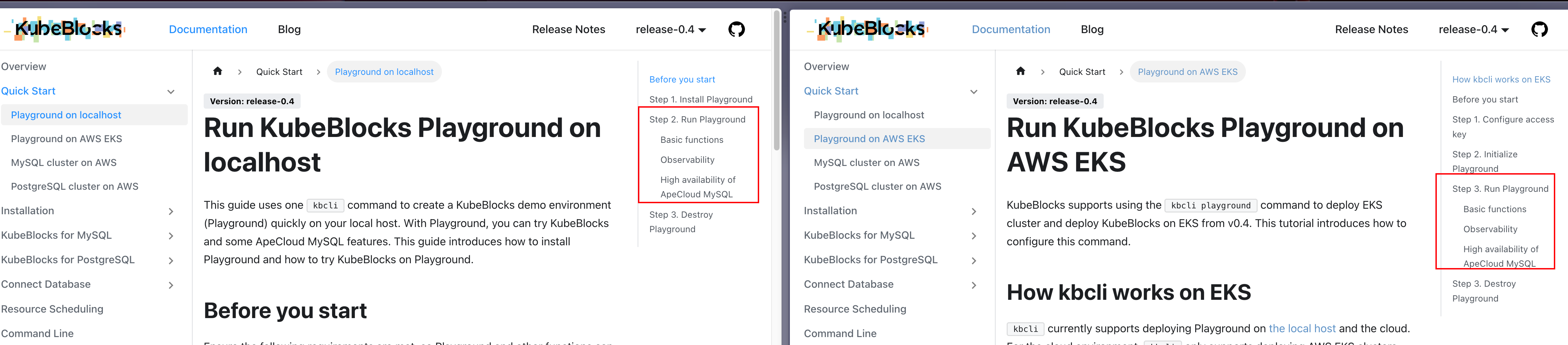 Improvement The Document Structure Of Playground Can Be Adjusted · Issue 2093 · Apecloud 