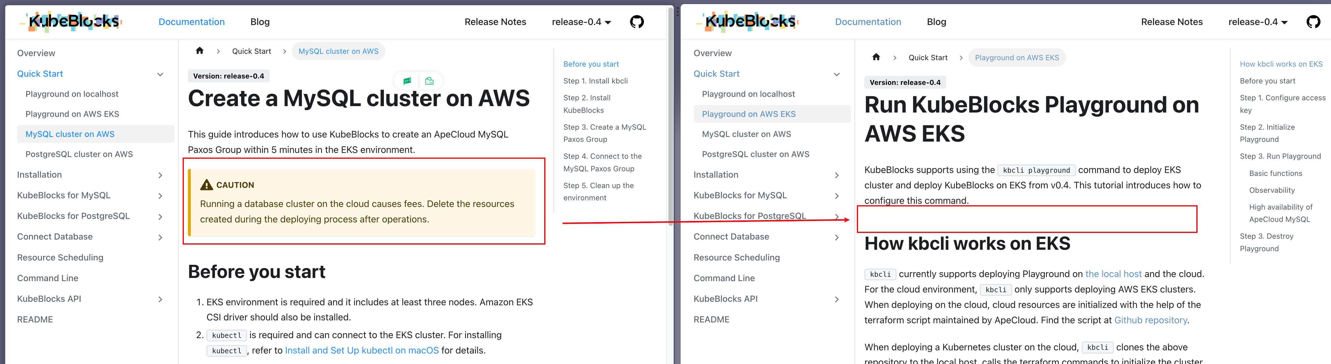 [Improvement] The document structure of playground can be adjusted. · Issue #2093 · apecloud ...