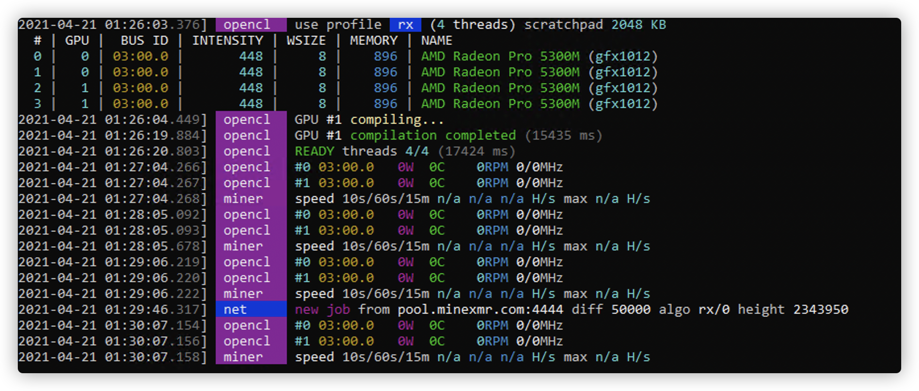 mining with amd card result 0 hashrate · Issue #2293 · xmrig/xmrig · GitHub