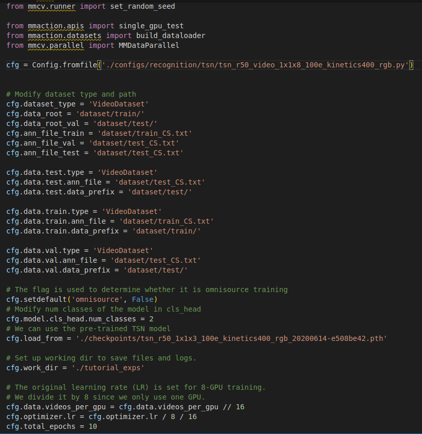 Training with a dataset that does not provide mmaction · Issue #2097 · open-mmlab/mmaction2 · GitHub