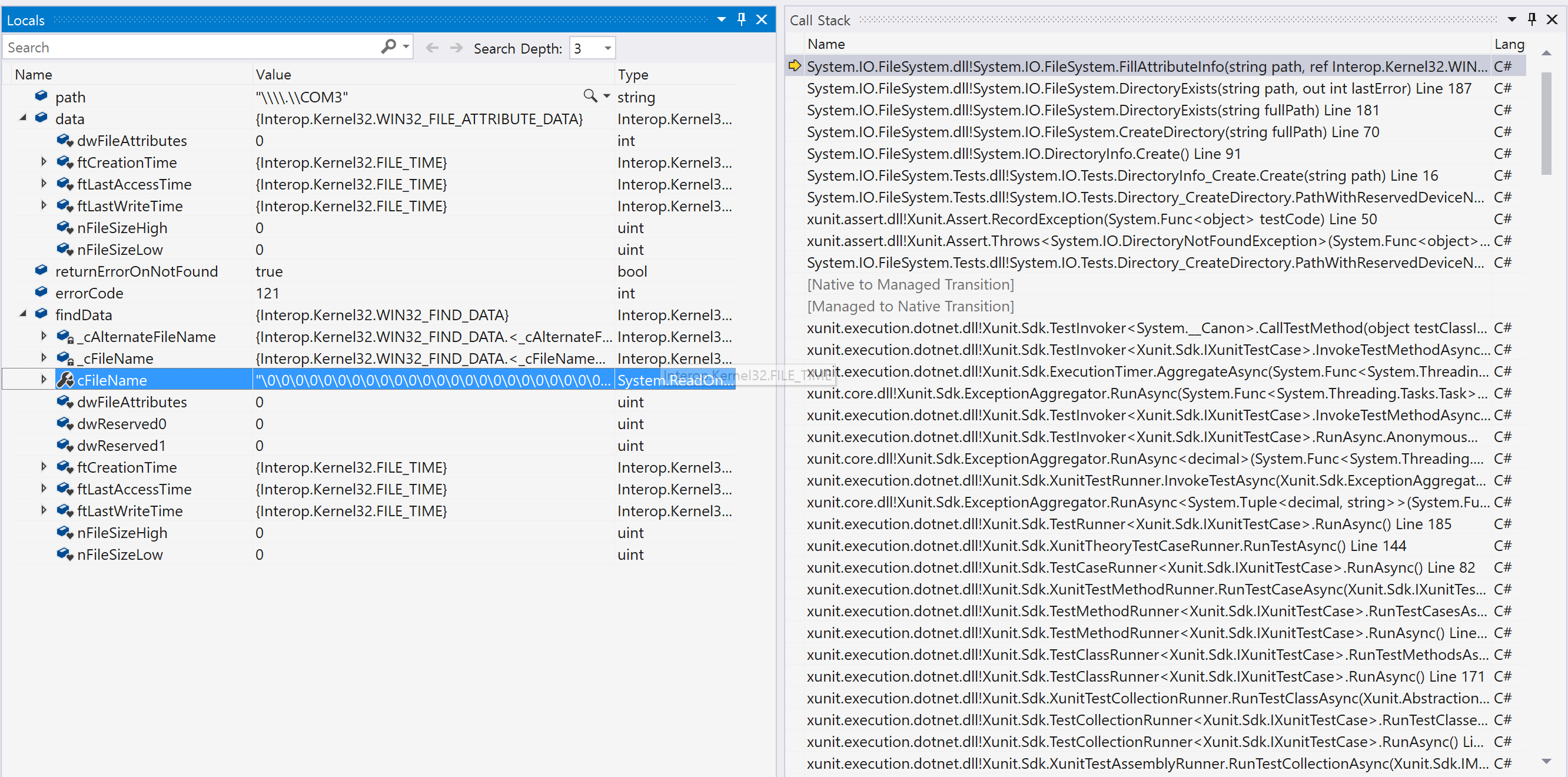Test failure: COR_E_FAILFAST while running System.IO.FileSystem.Tests ...