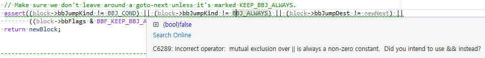 "Mutual exclusion over || is always a non-zero constant" in optimizer.cpp · Issue #38791 ...