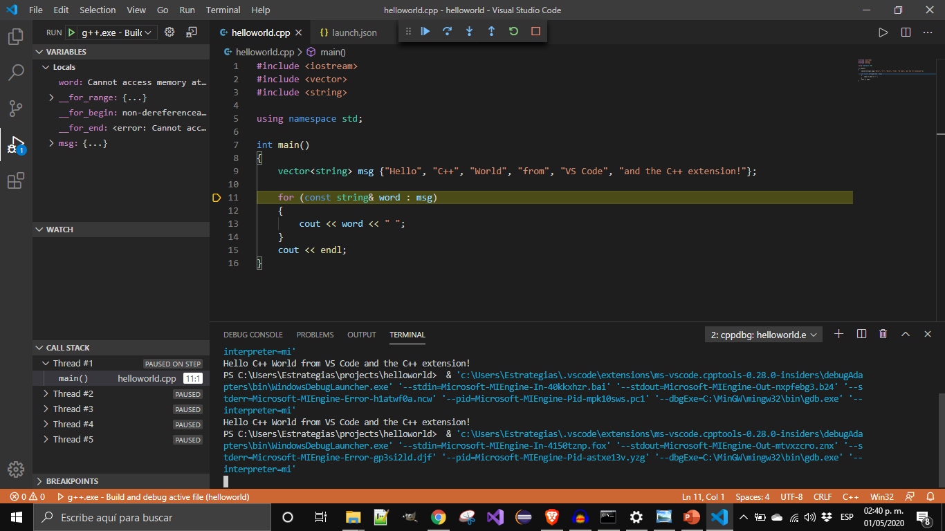ERROR: PC register is not available when starts debugging C/C++ ...