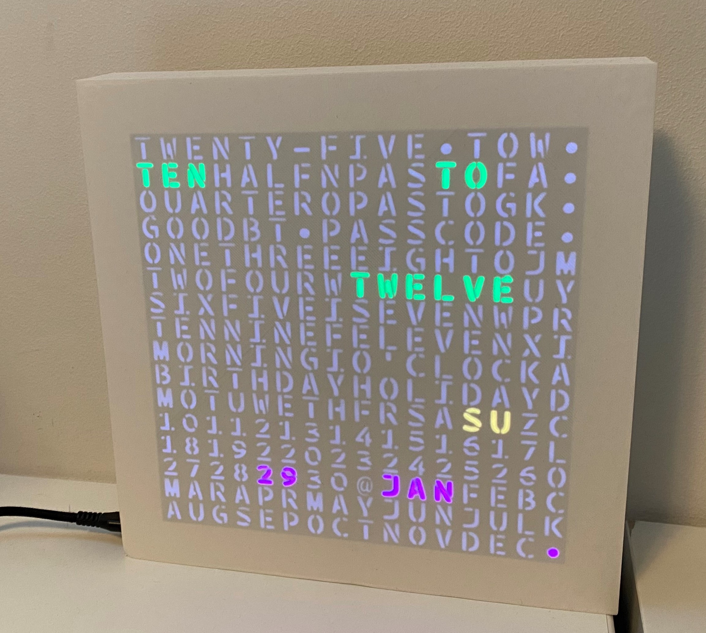 GitHub - Myriadbits/Myriadclock: 16x16 LED word clock with calender