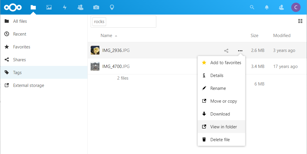 Show 'Open in Files' in menu · Issue #61 · pulsejet/memories · GitHub