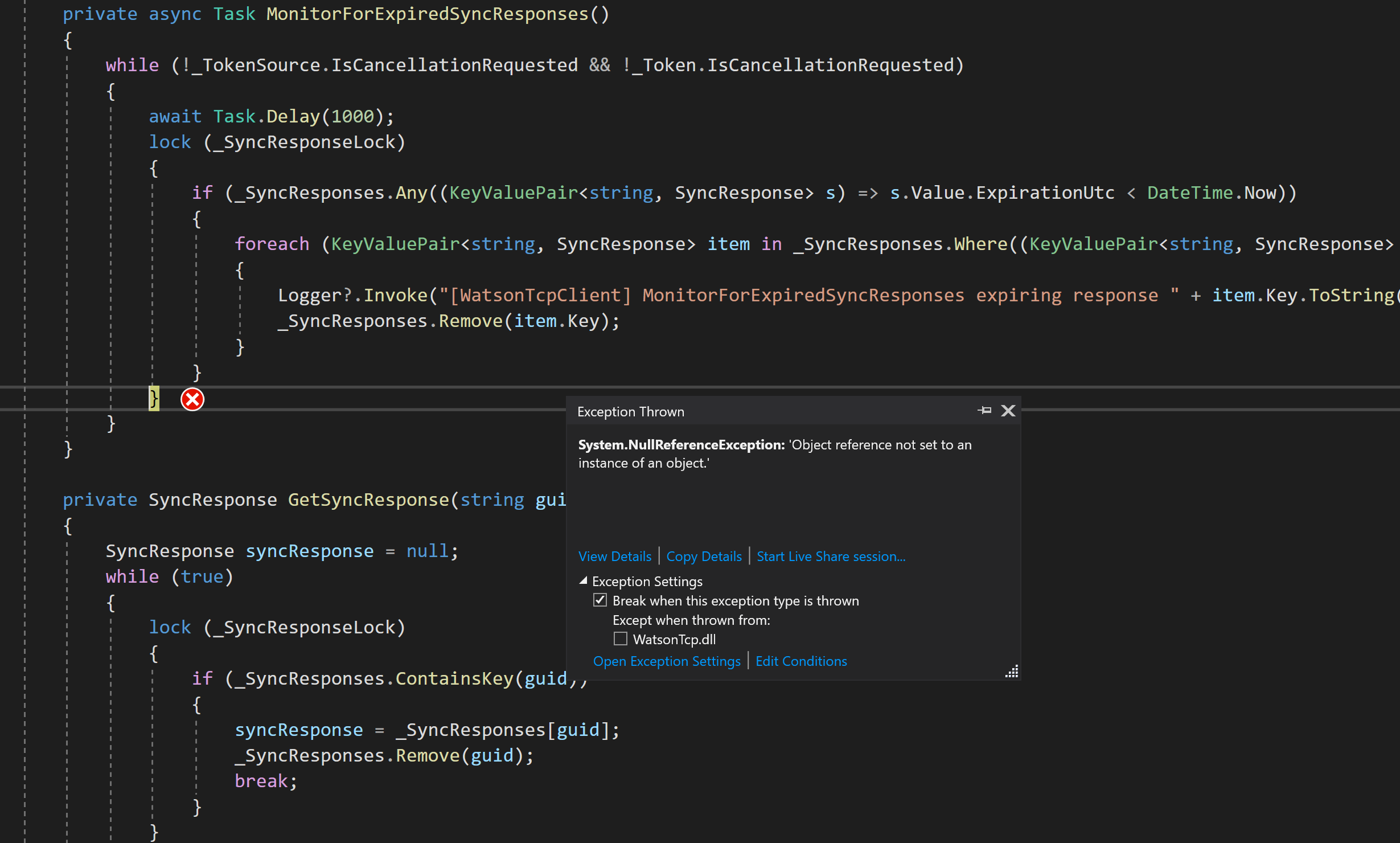 Watsontcpclientdispose Disposes Resources Used By The Monitorforexpiredsyncresponses Task 