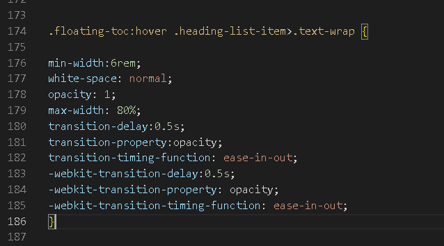 Latest update adds delay when hovering the floating ToC · Issue #7 ...