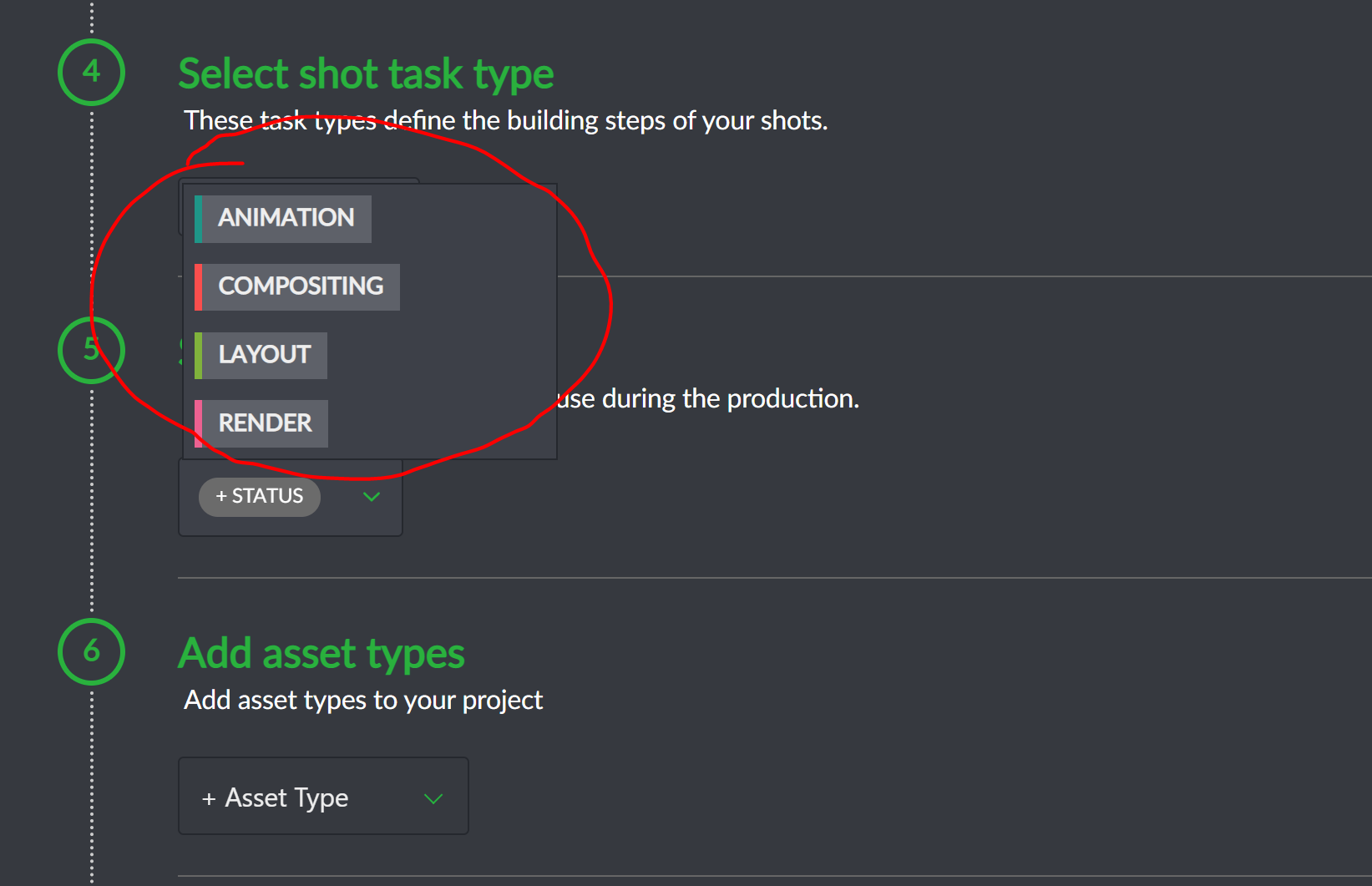 On the production creation page, sometimes, all the shot task types are not available · Issue ...