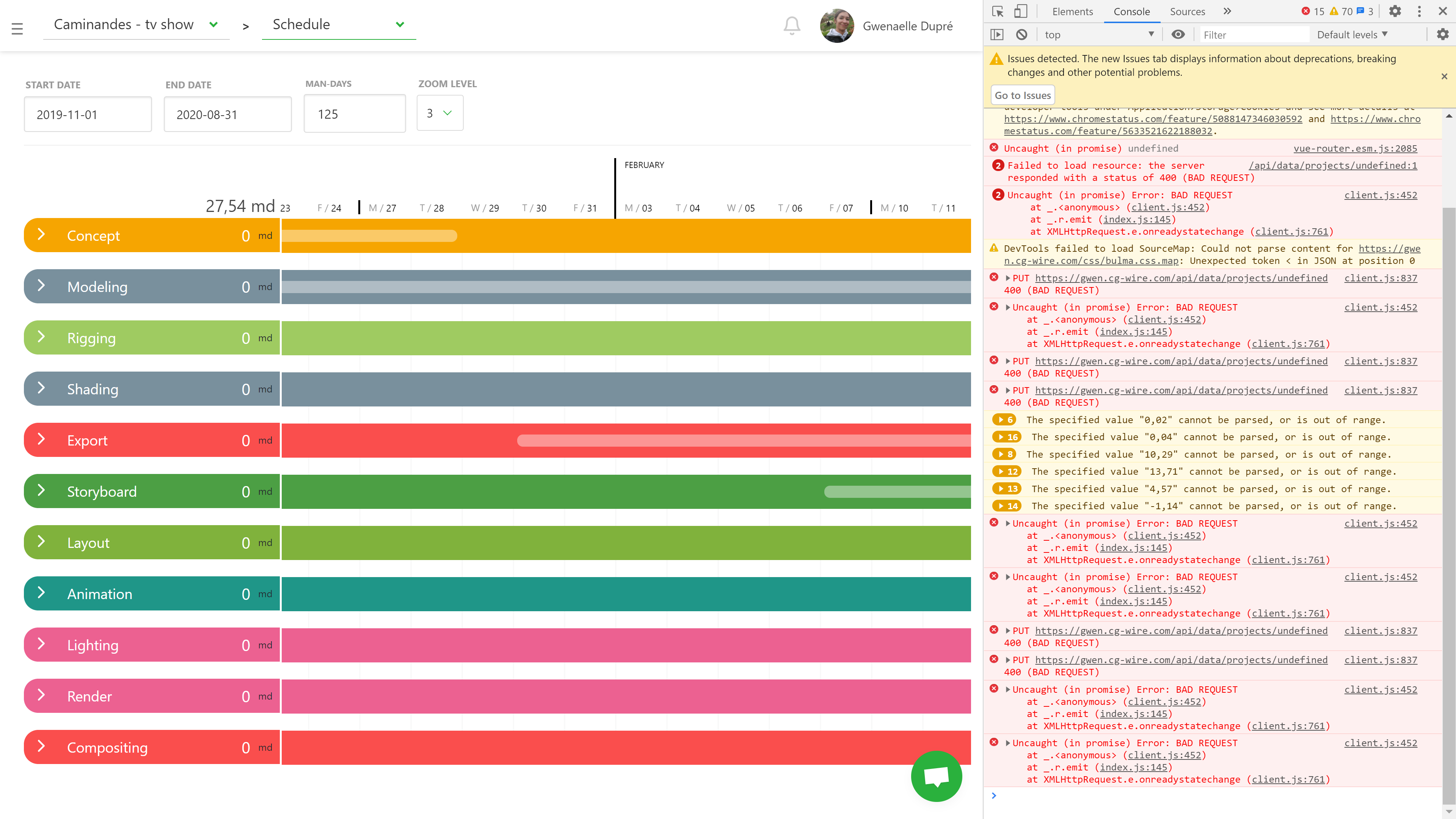 On the global schedule the total of MD is not the same of the displayed MD per Task Type · Issue ...