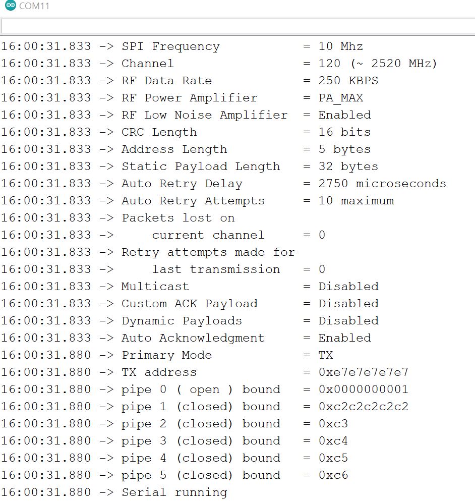ESP32 and RF24 settings not changing[Question] · Issue #720 · nRF24/RF24 · GitHub