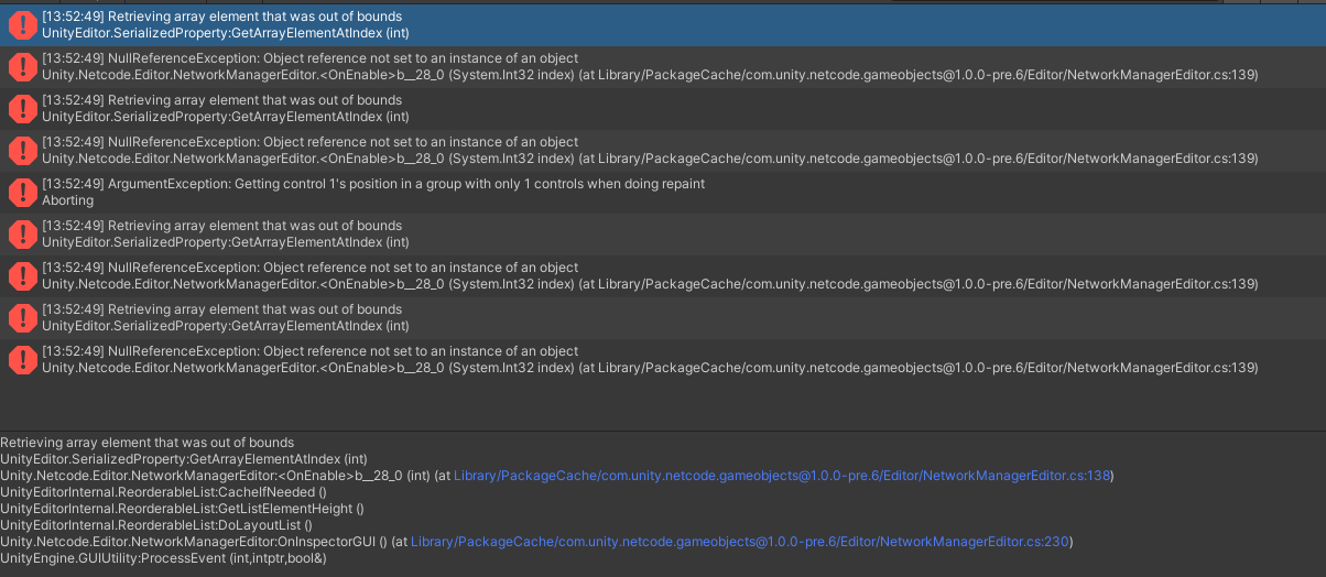 NetworkManager gives error on serializing empty NetworkPrefabs array ...