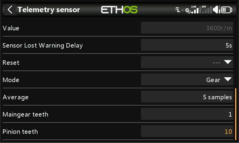 Czech Translation Of Gear Mode In Rpm Sensor · Issue 2716 · Frskyrcethos Feedback Community