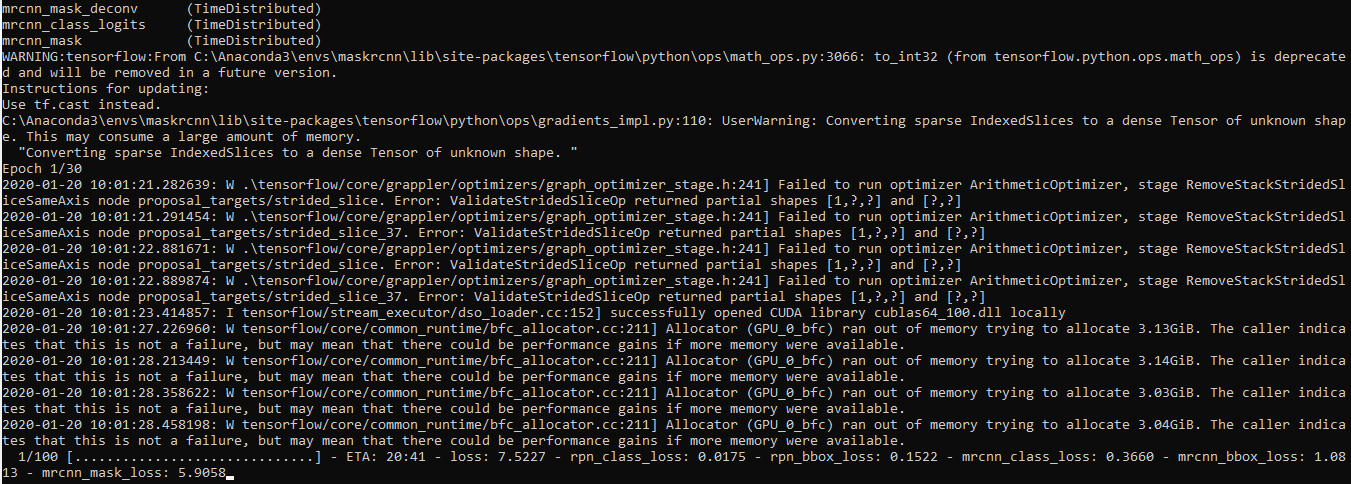 mask rcnn training stopped at first step · Issue #1962 · matterport ...