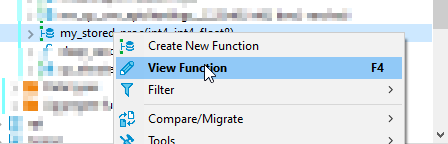 AWS Redshift: The DBeaver "View Function" utility does not properly report the inclusion of the ...