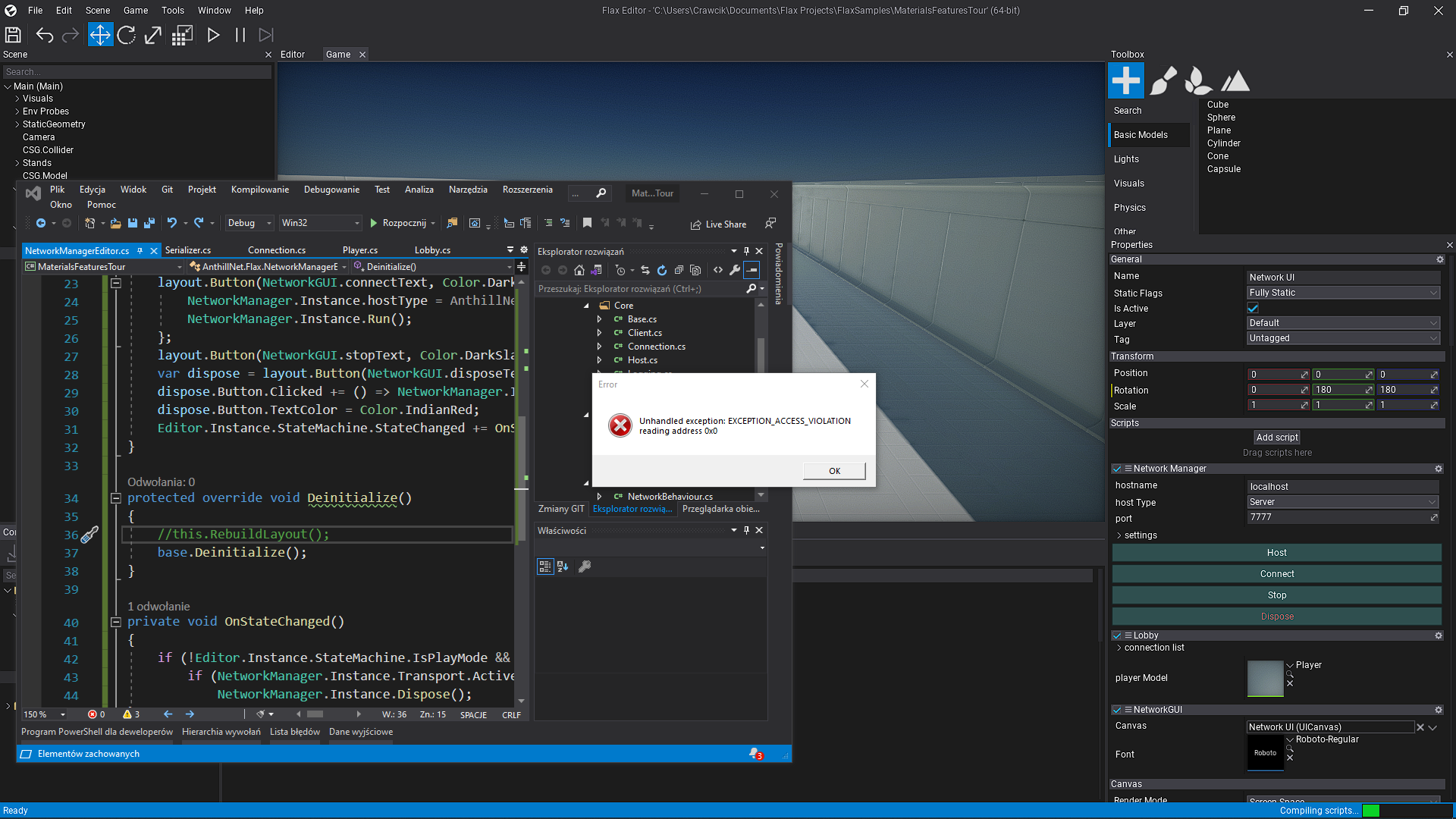 FlaxEditor keeps crashing after changing code in script with base class "GenericEditor" · Issue ...
