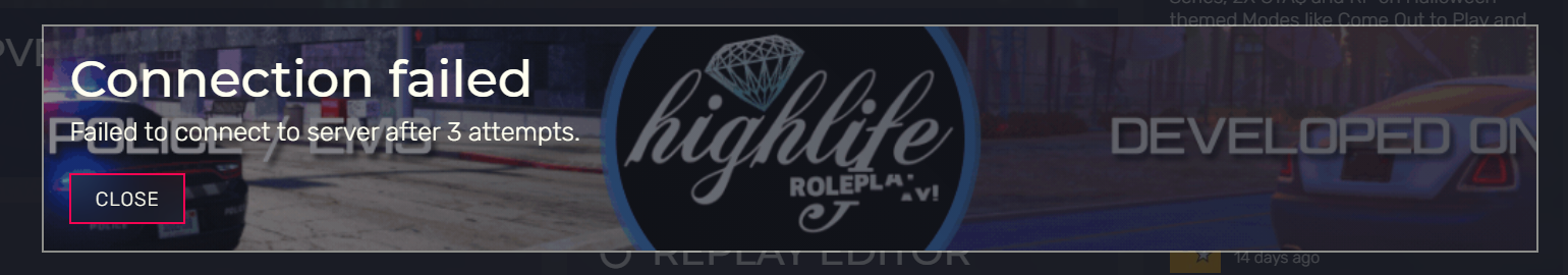 Failed to Connect Error · Issue #3906 · Jarrrk/HighLife · GitHub