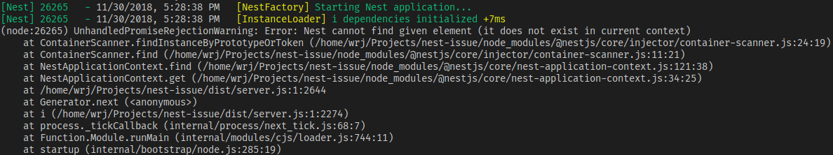 Nest Cannot Find Given Element · Issue 1327 · Nestjsnest · Github