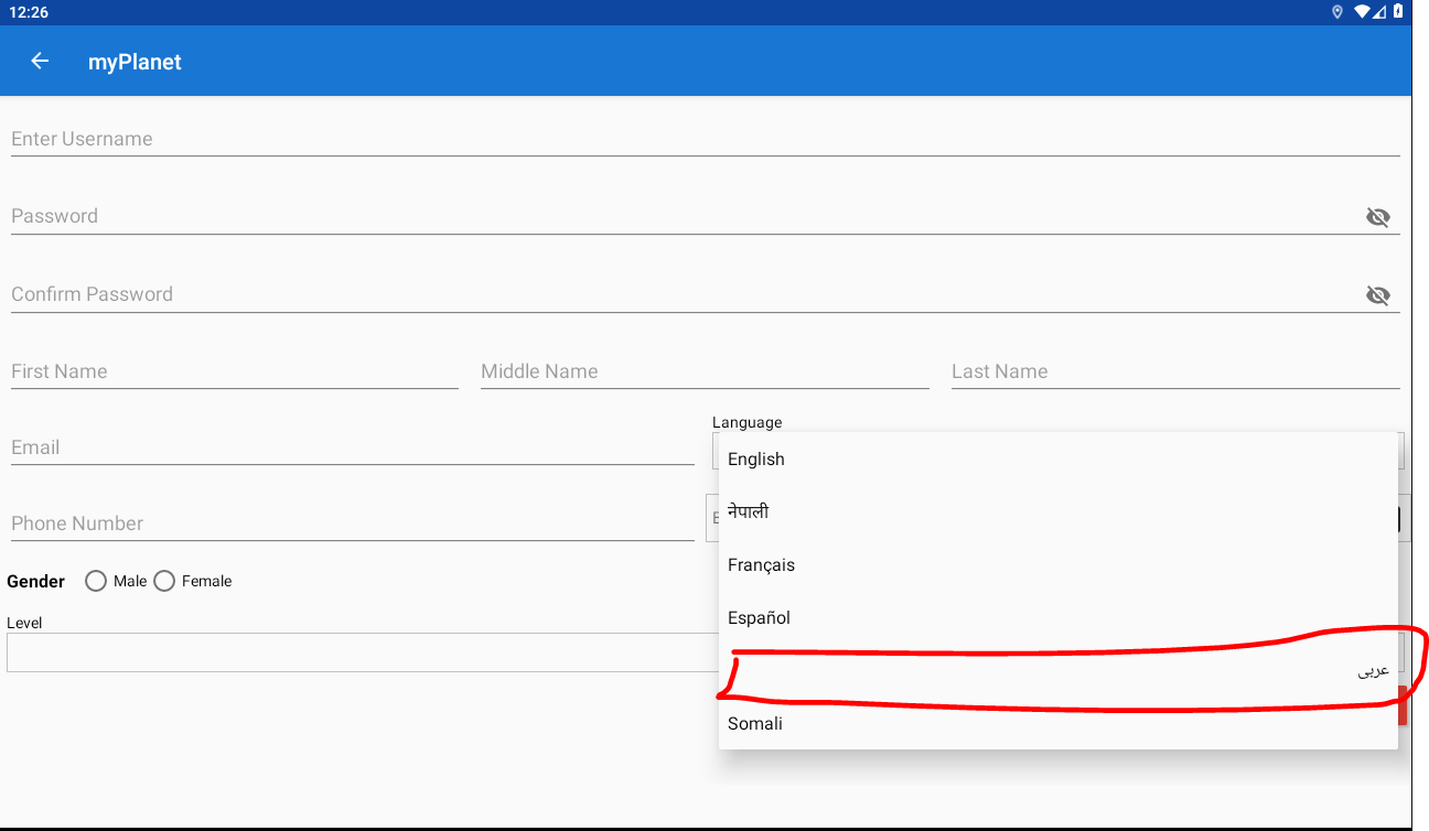 Arabic Language Does Not Follow Desired Format of Language Spinner in Become a Member · Issue ...
