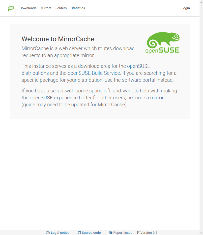 MirrorCache misses a landing page like MirrorBrain · Issue #141 · openSUSE/MirrorCache · GitHub