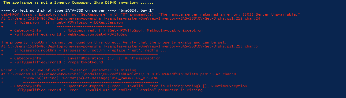OneView Inventory SAS SSD - (503) Server Unavailable · Issue #2 · HewlettPackard/oneview ...