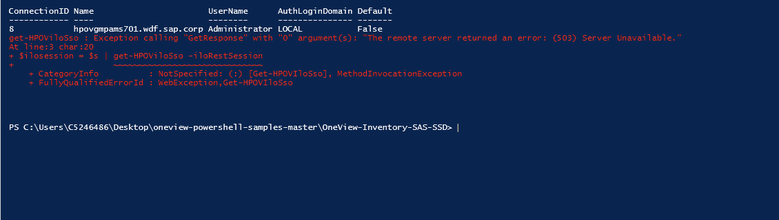 OneView Inventory SAS SSD - (503) Server Unavailable · Issue #2 · HewlettPackard/oneview ...