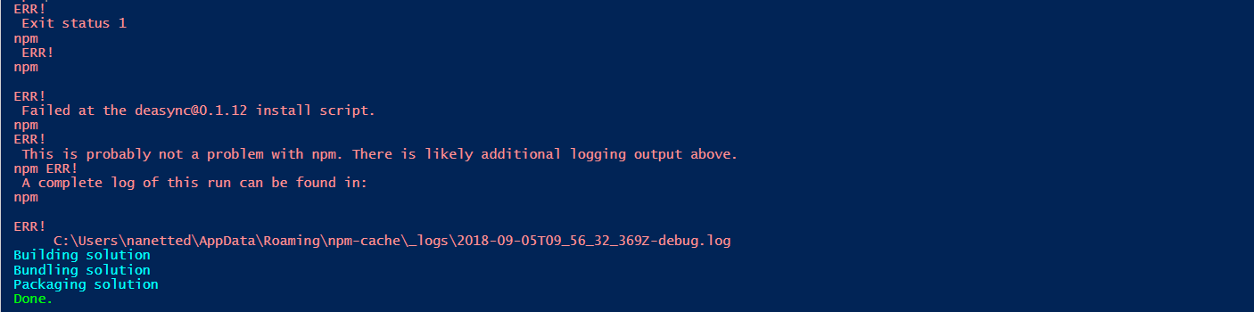 GYP and NPM Errors when running scripts. · Issue #74 · pnp/sp-starter-kit · GitHub