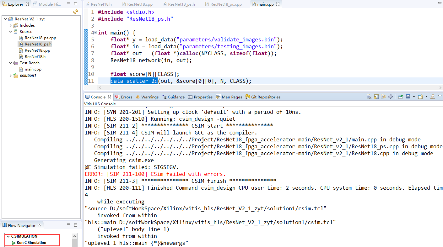 C仿真失败 · Issue #1 · chengyih001/ResNet18_fpga_accelerator · GitHub