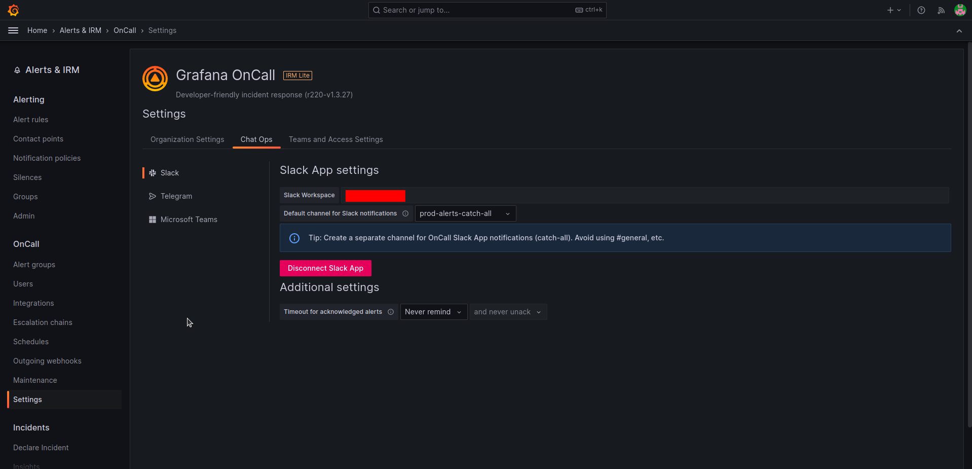Maintenance notifiaction sended to catch-all slack channel · Issue #2891 · grafana/oncall · GitHub