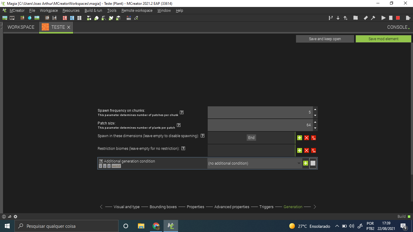 [Bug] Not possible to generate plants at the end · Issue #139 · Goldorion/Fabric-Generator ...