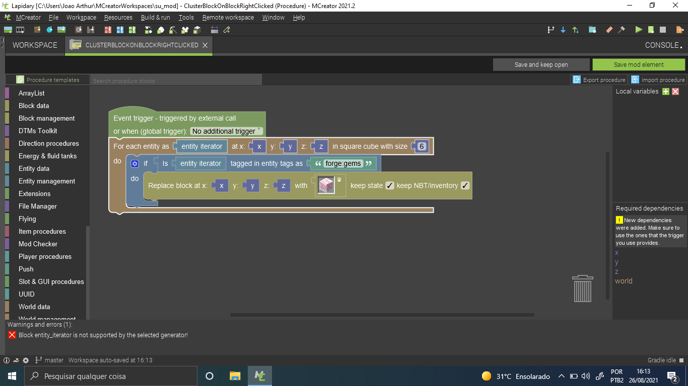 Bug Entity Iterator Not Supported · Issue 1671 · Mcreatormcreator 3260