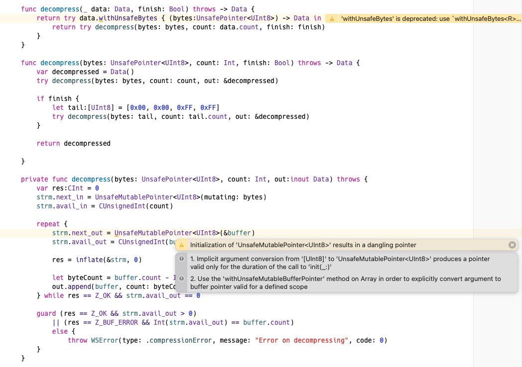 Initialization Of Unsafemutablepointer Results In A Dangling Pointer · Issue 915 · Daltoniam