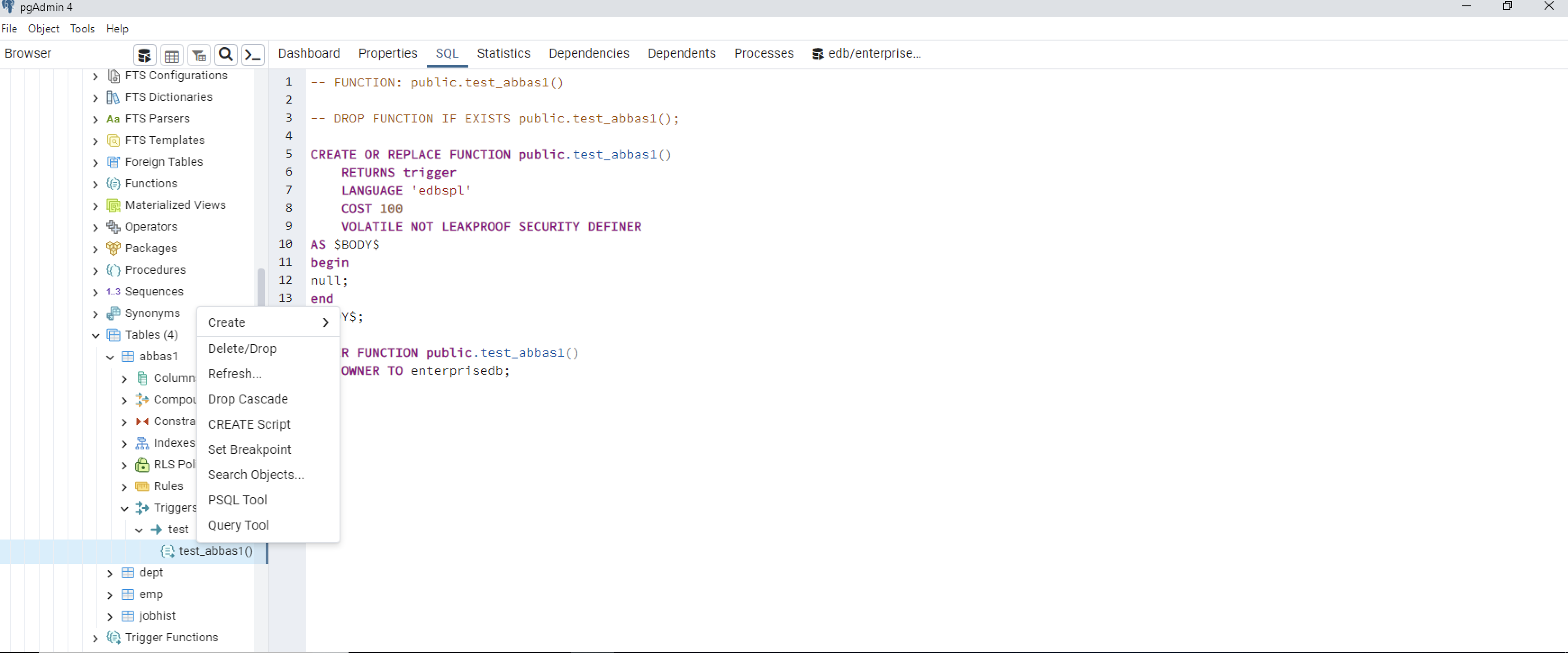 Set breakpoint option should be removed or disabled on function inside trigger node · Issue ...