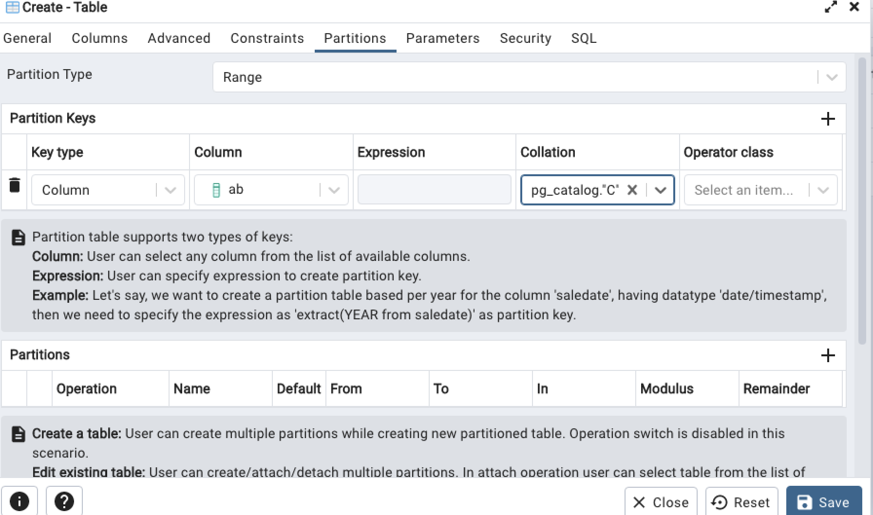 "Collation none for encoding for UTF8 does not exist" if the user deselects Collation after ...