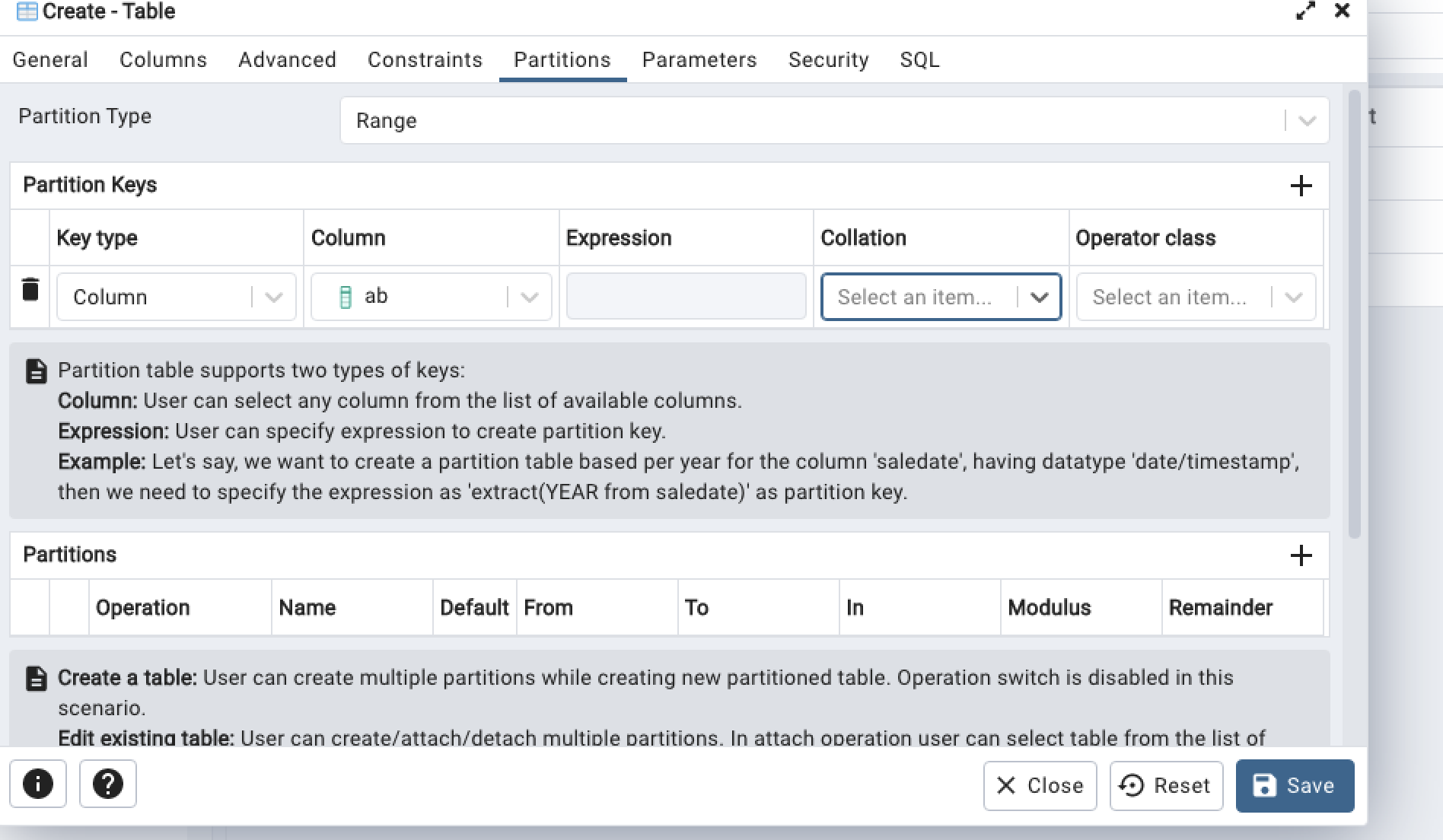 "Collation none for encoding for UTF8 does not exist" if the user deselects Collation after ...