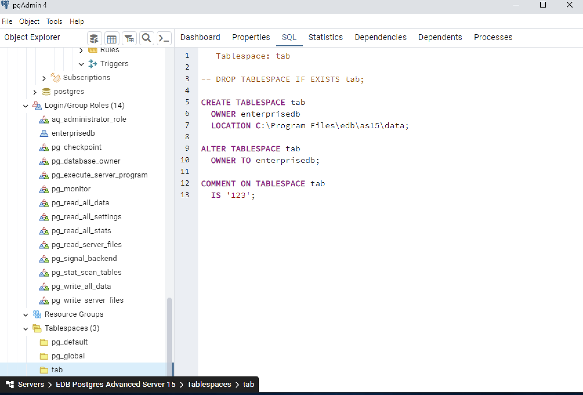 Statusbar to see the actual database (+comment?) (RM #3652) · Issue #2078 · pgadmin-org/pgadmin4 ...
